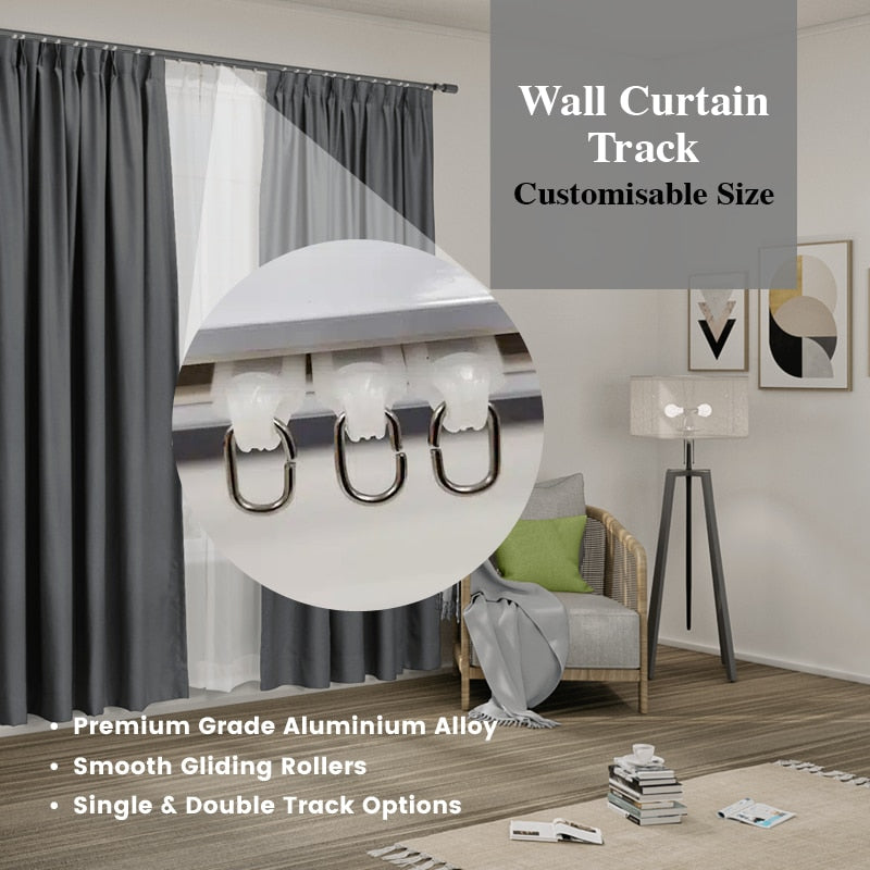 Wall Curtain Track Set | Single or Double | Customisable – Mattress ...