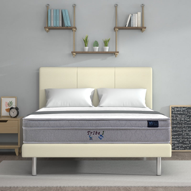 Tribe I 9.5” Bonnell Spring Mattress + Romeo Bed Frame (Package ...