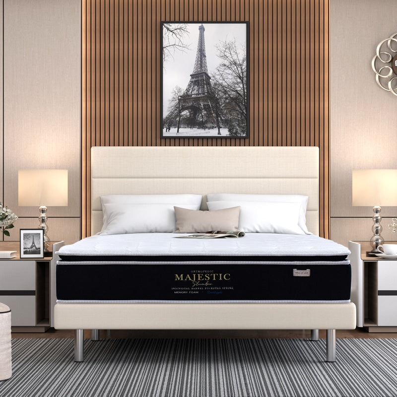 Majestic Slumber 11" Pocketed Spring Mattress + Day Angel Bed Frame (P ...